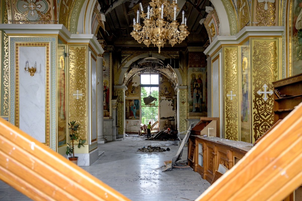 The Transfiguration Cathedral destroyed inside - PHOTOBANK